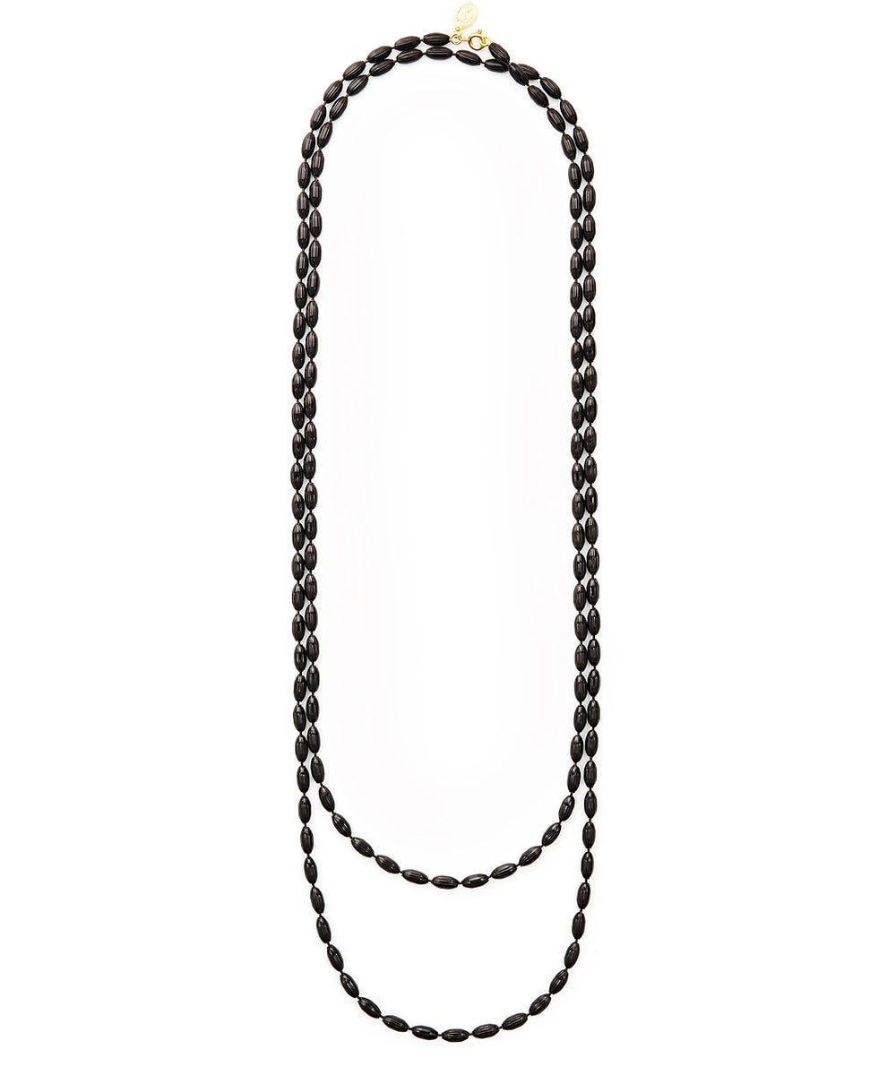 Charleston Rice Bead Necklace (Midnight) – Candy Shop Vintage