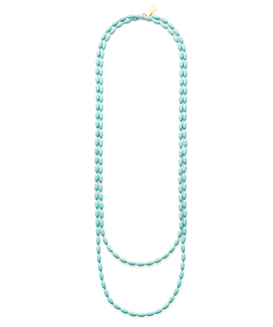 Charleston Rice Bead Necklace (Turquoise) – Candy Shop Vintage