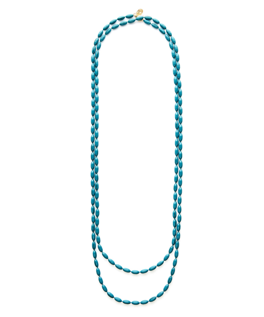 Charleston Rice Bead Necklace (Dock Street Teal) – Candy Shop Vintage