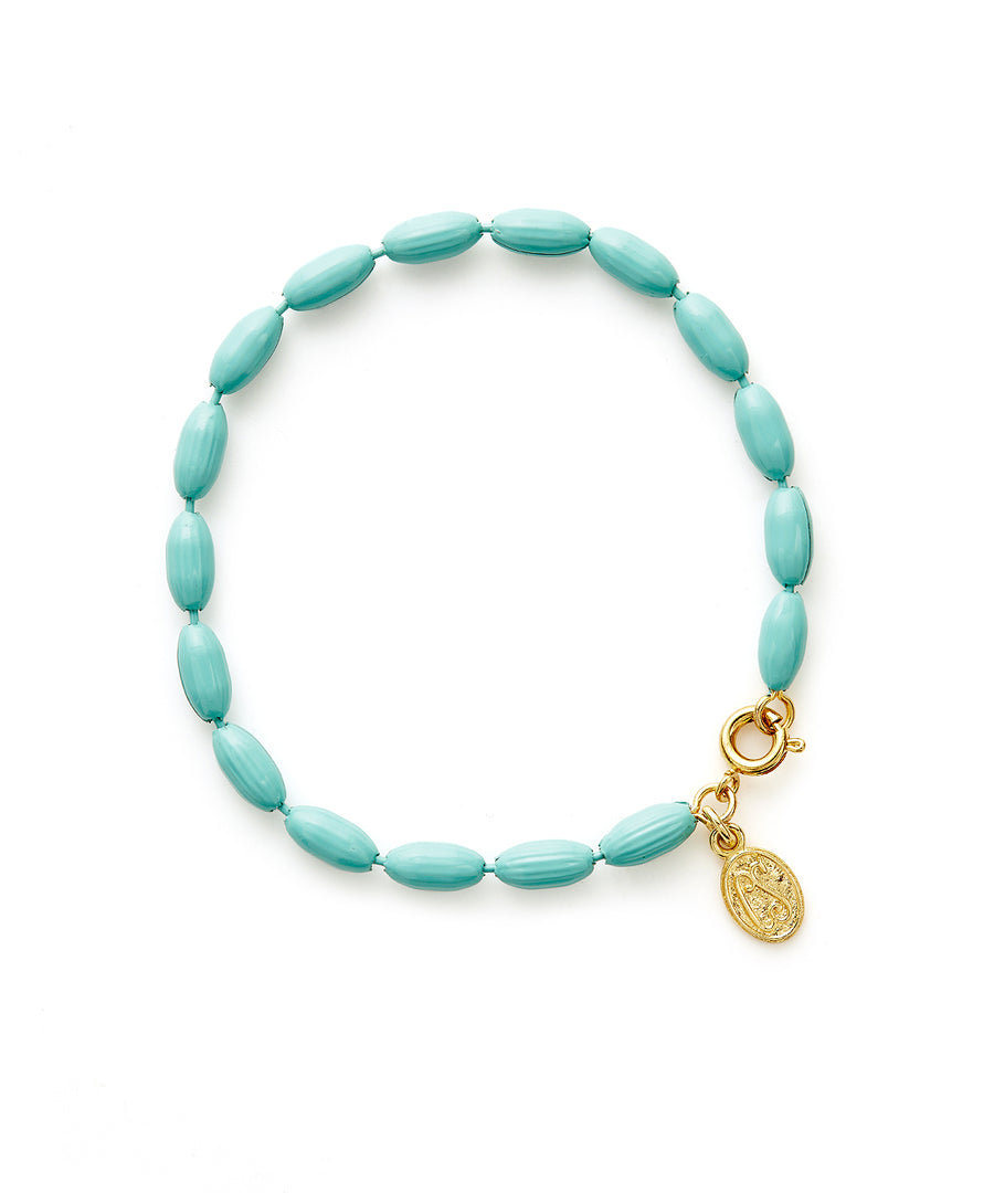 Charleston Rice Bead Bracelet (Turquoise) – Candy Shop Vintage